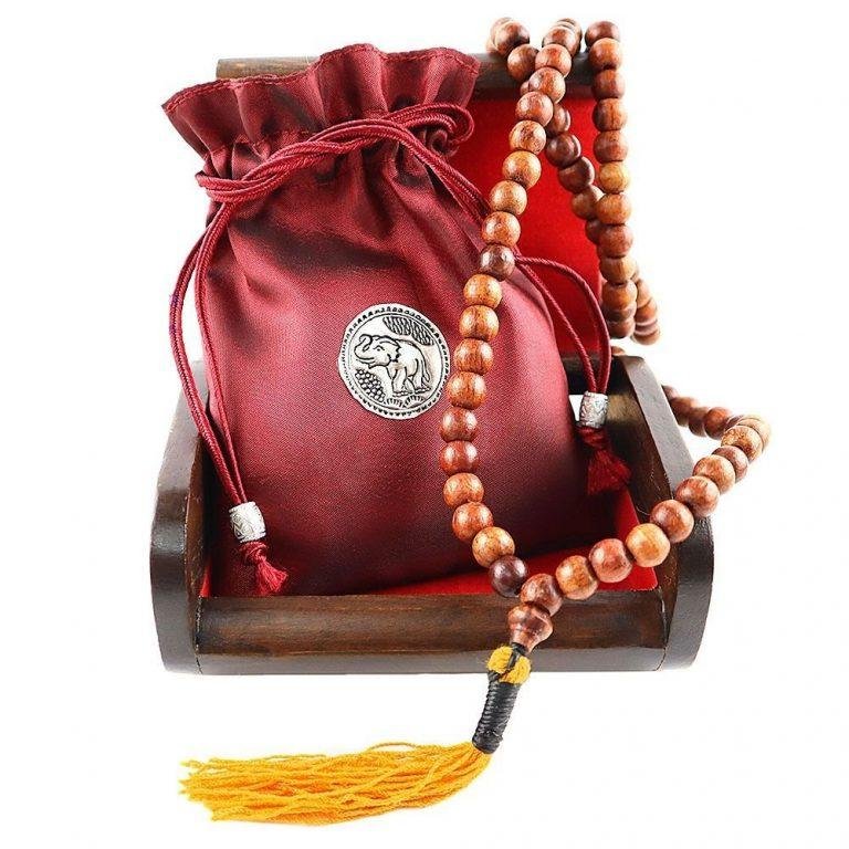 Monk Blessed Genuine 8mm Teak Wood Buddhist Prayer Bead Necklace